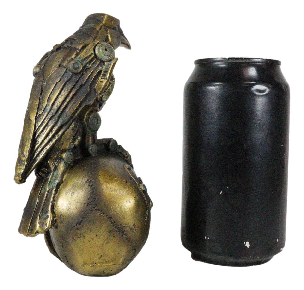 Ebros Steampunk Cyborg Scavenger Crow Raven On Rusted Robotic Skull St ...
