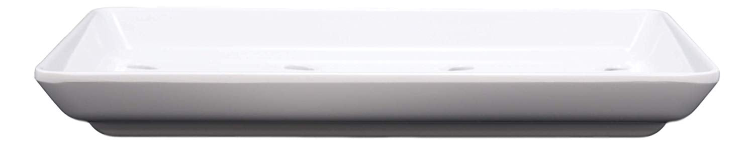 Ebros White Neta Zara Sushi Sashimi Plate With Drip Holes 8.75"L x 5"W ...