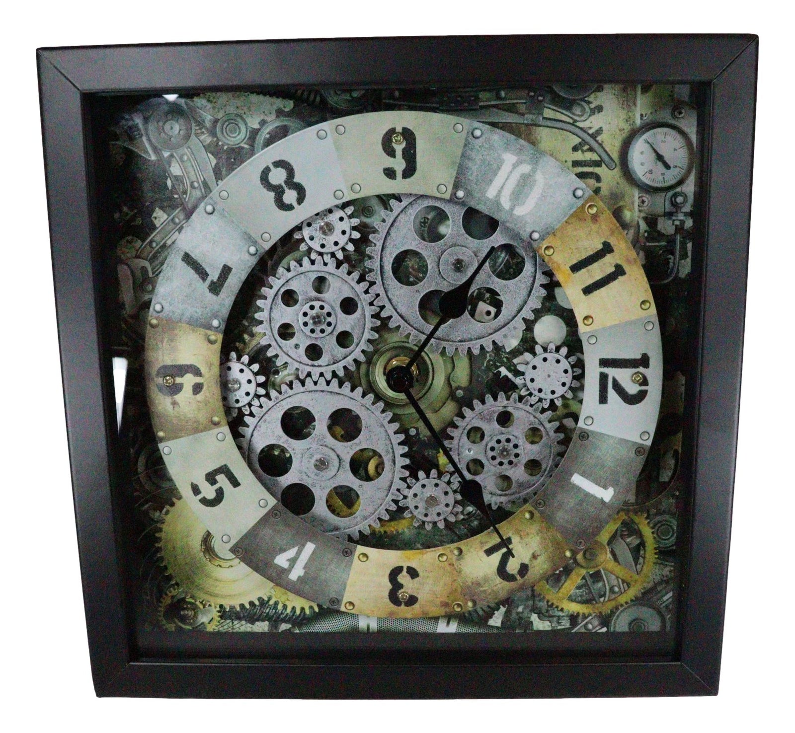 11" Square Steampunk Industrial Sci Fi Desktop Or Wall Clock With Spin ...