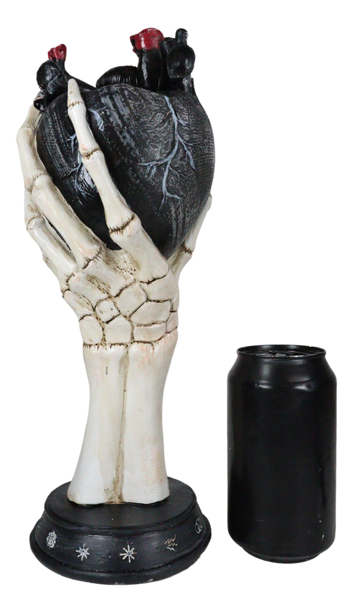 Gothic Alchemy Skeleton Hand Holding Black Anatomy Heart With Evil Eye ...
