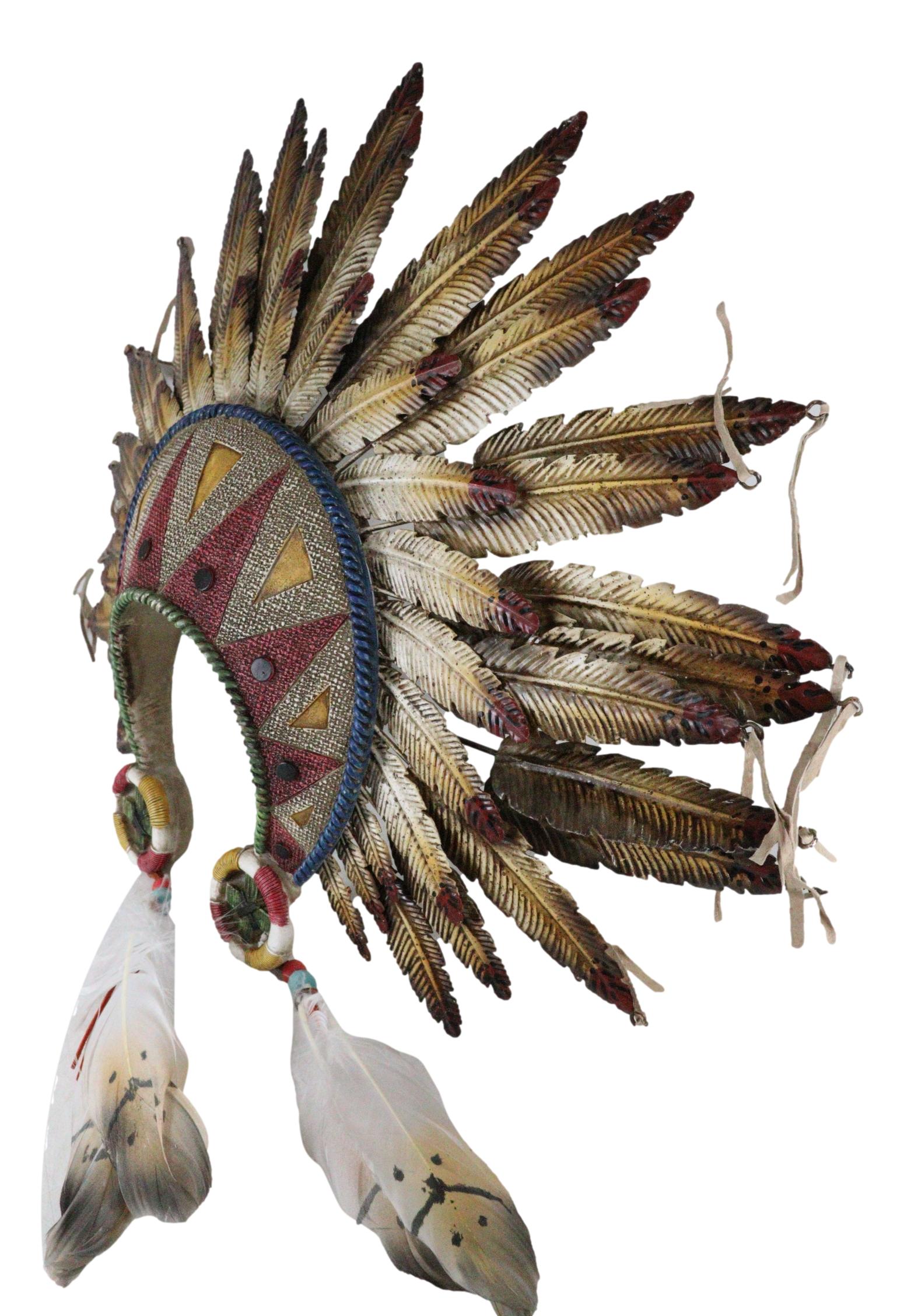Large Southwest Indian Tribal Chief Headdress War Bonnet W/ Feathers W ...