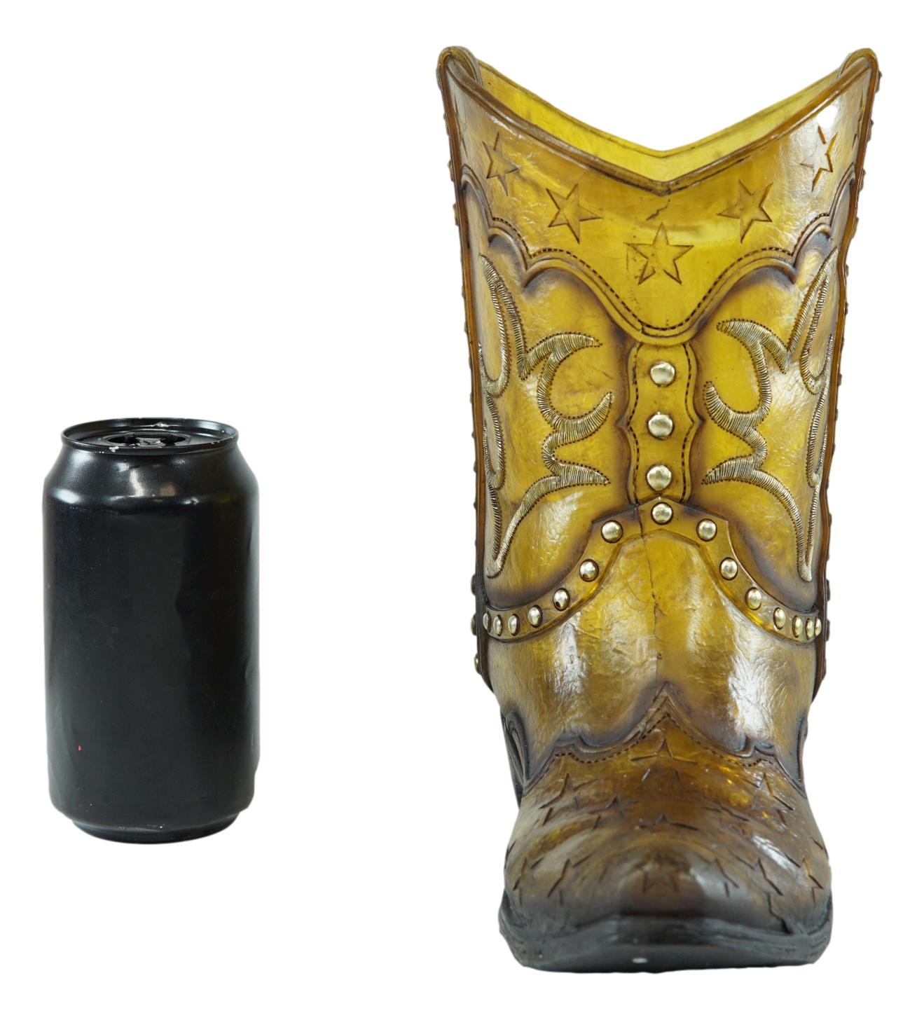 Rustic Western Cowboy Boot Tooled Leather Pattern Acrylic Resin Night ...
