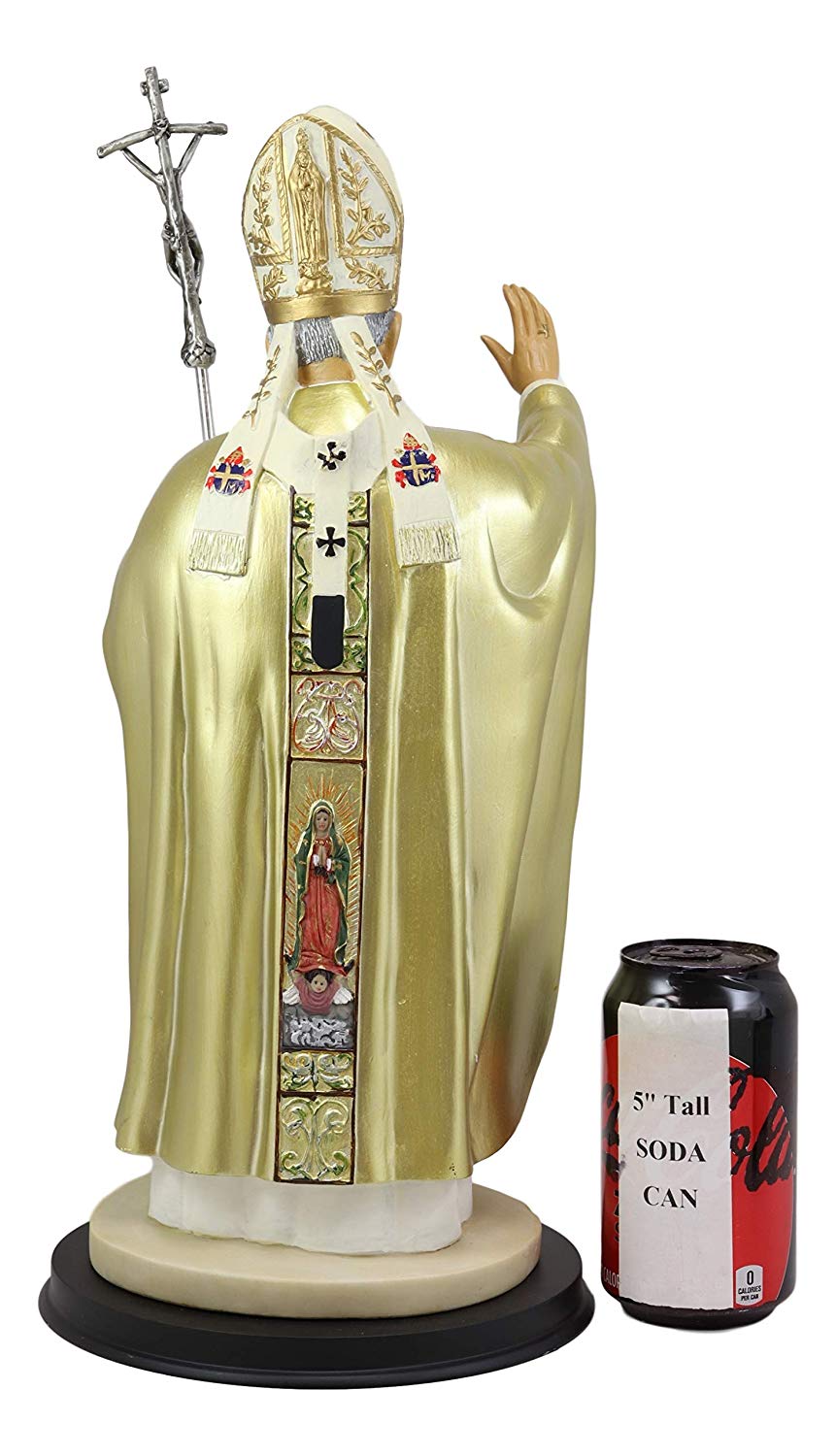 Ebros Large Venerable Pope John Paul II with Papal Ferula Crucifix in ...