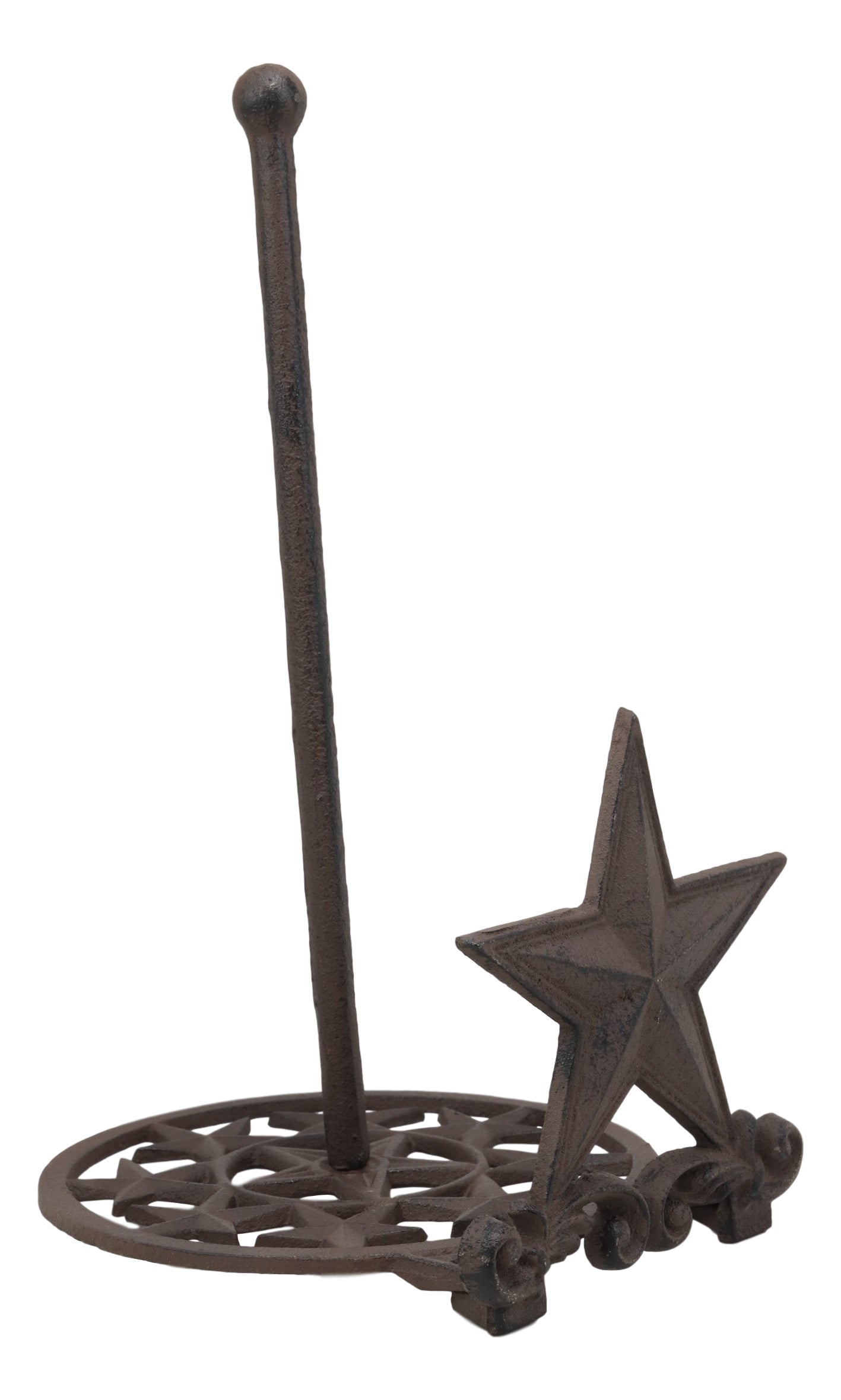 Metal Vintage Rustic Western Star & Scroll Art Paper Towel Holder Disp ...