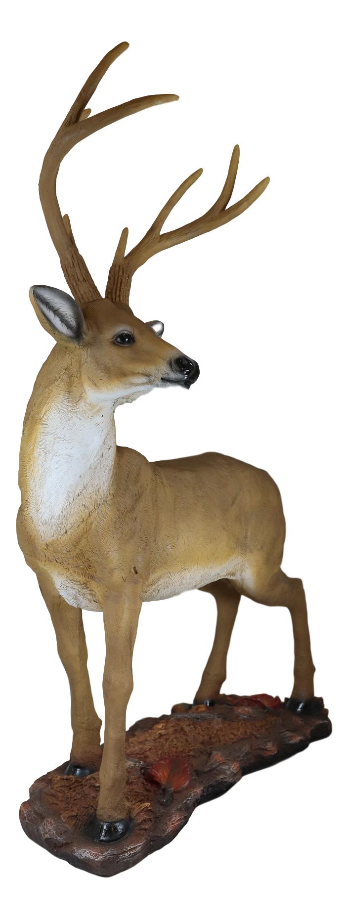 Large 8 Point Trophy Stag Buck Whitetail Deer Statue 26"H Forest Cabin ...