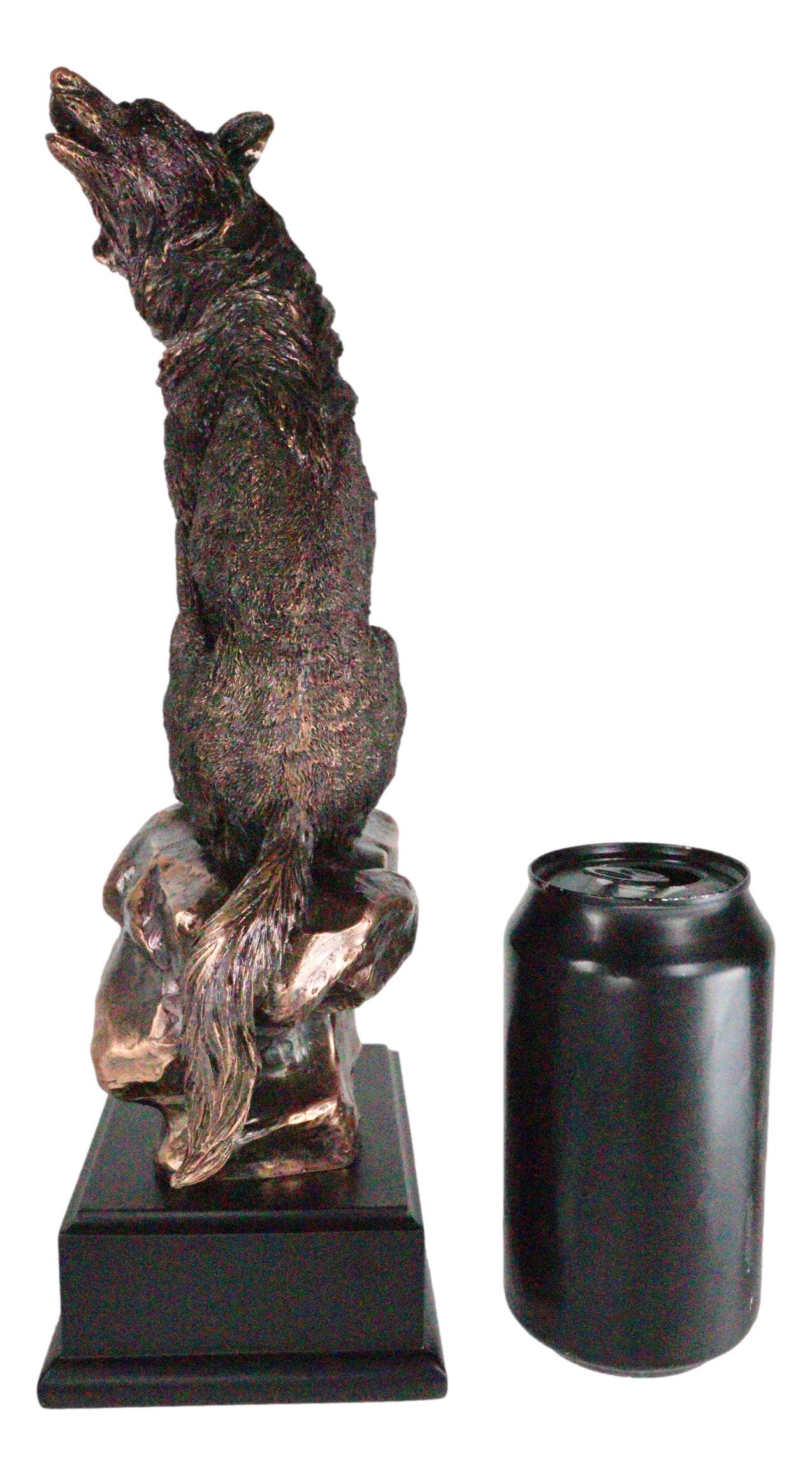 Ebros Gift Rustic Moon Howling Alpha Wolf Sitting On Rocky Cliff ...