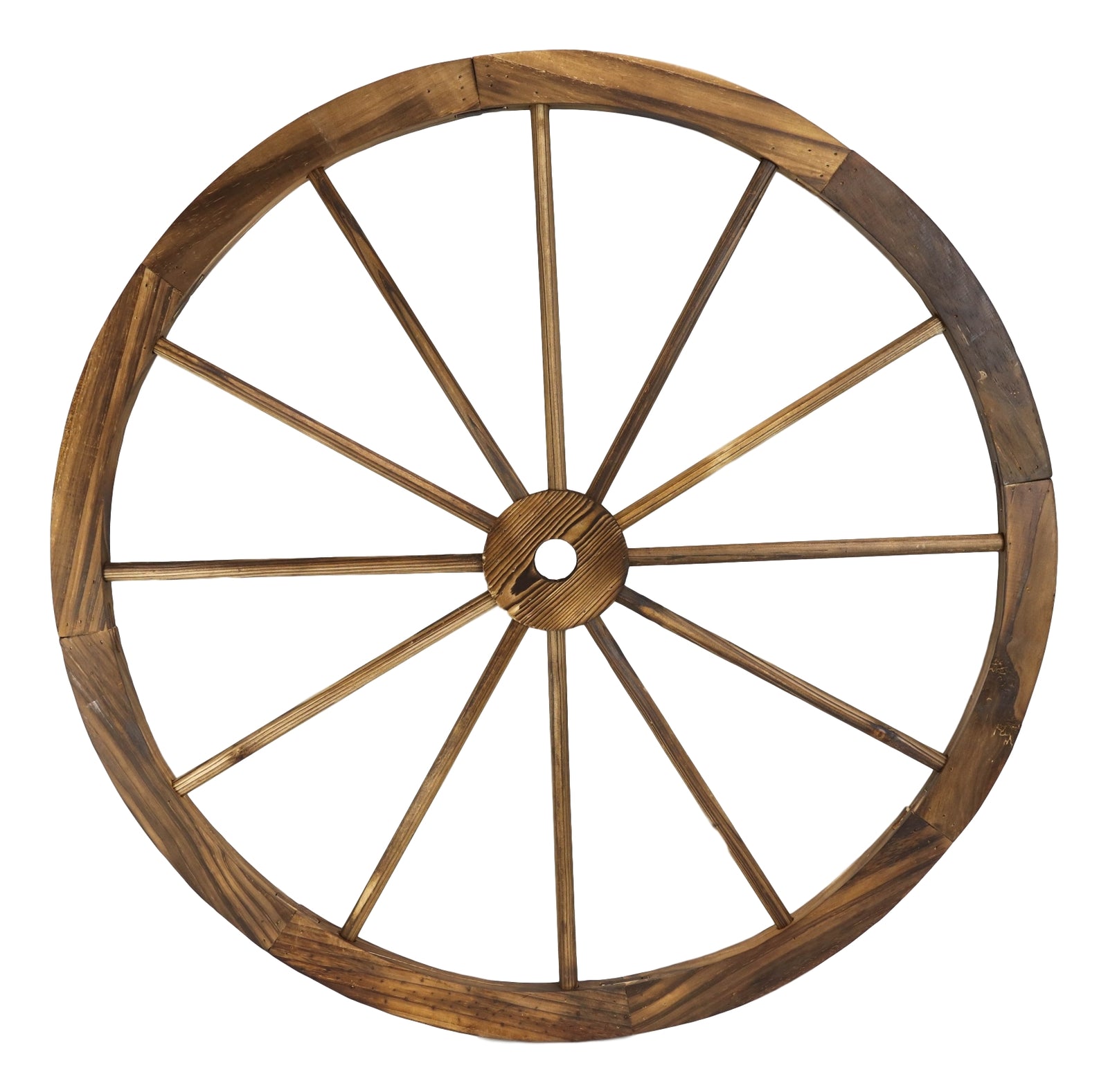 Oversized 31" Vintage Rustic Round Wood Cartwheel Wagon Wheel Wall Dec ...
