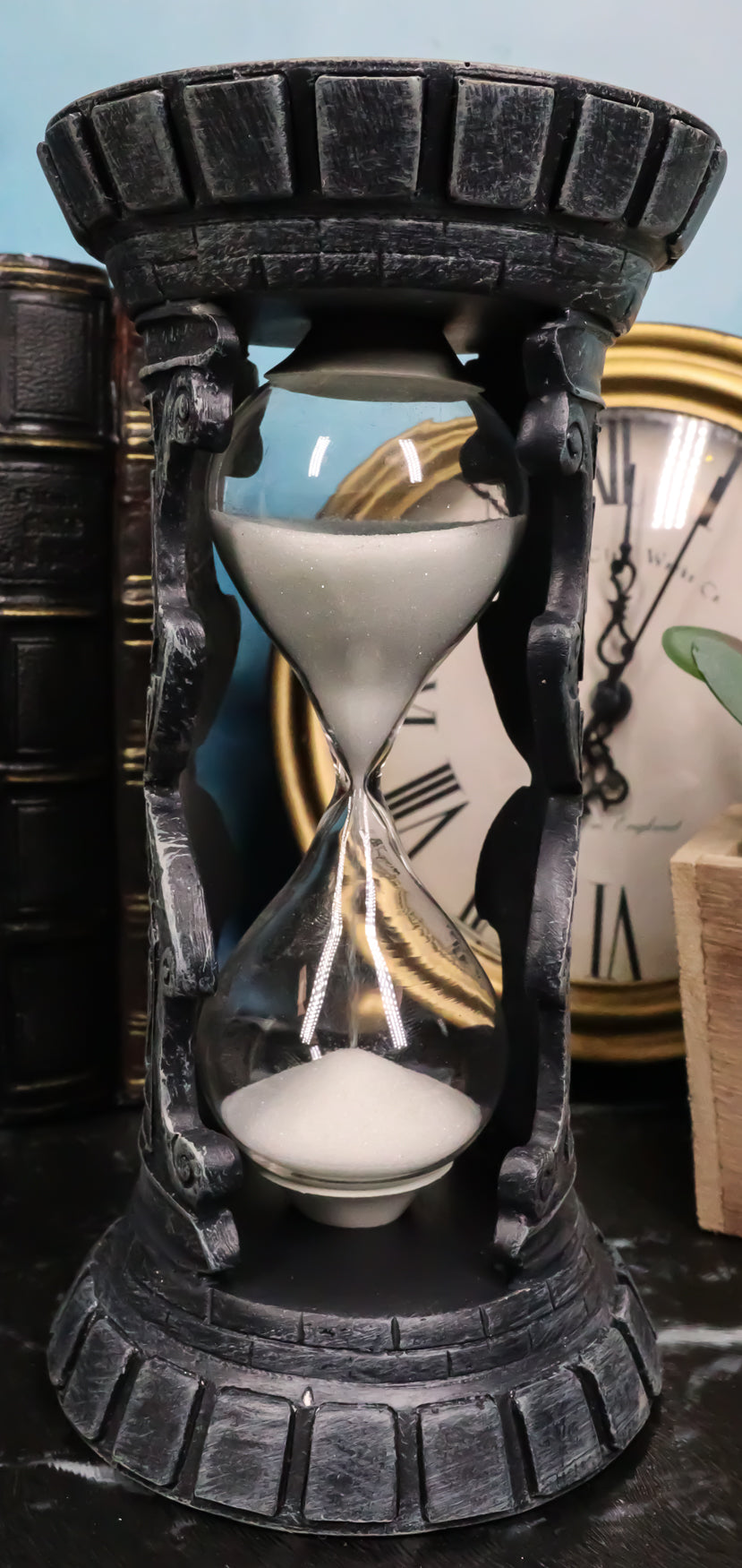 Gothic Pentagram Wicca Circle RIP Bats And Skulls Faux Stone Sand Time ...