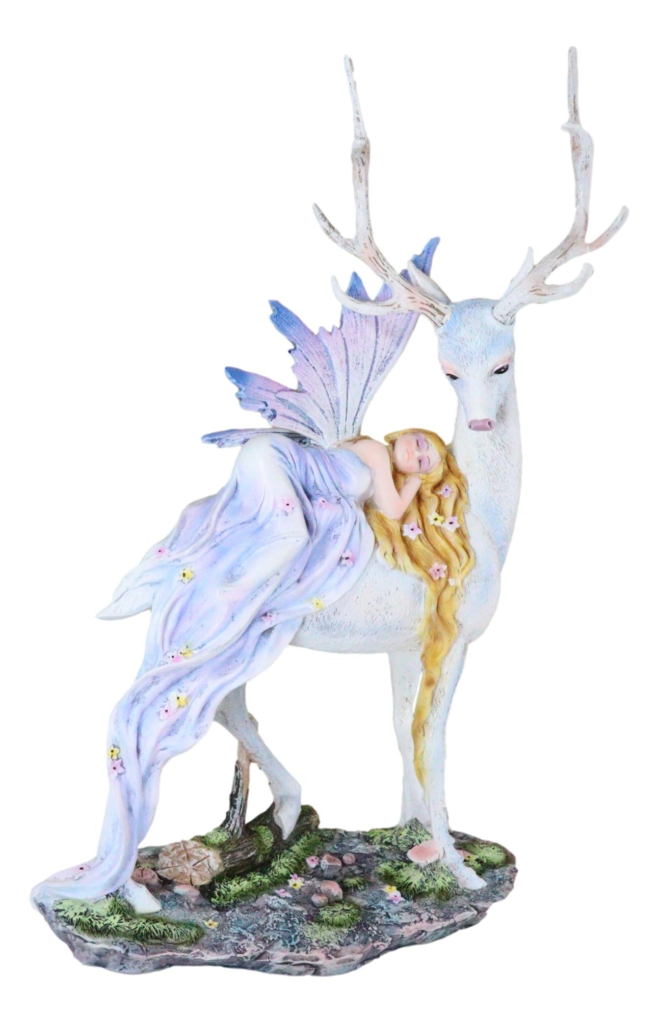 Ebros Gift Ebros Large Blonde Fairy Sleeping On Sacred Capiz Blue Pearl ...