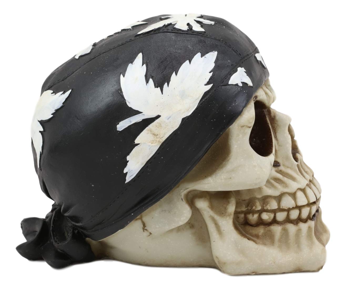 Motorcycle Biker Gang Skull with Black Bandana Statue 6"L Macabre Skul ...