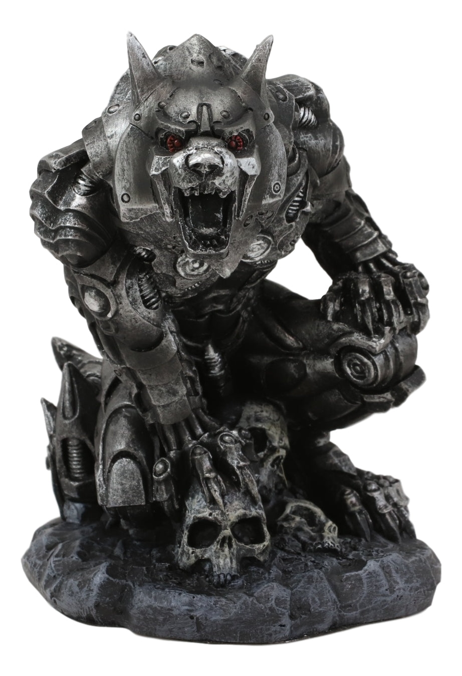 Steampunk Robotic Werewolf Crushing Skull Statue Lycan Cyborg Wolf Fig ...