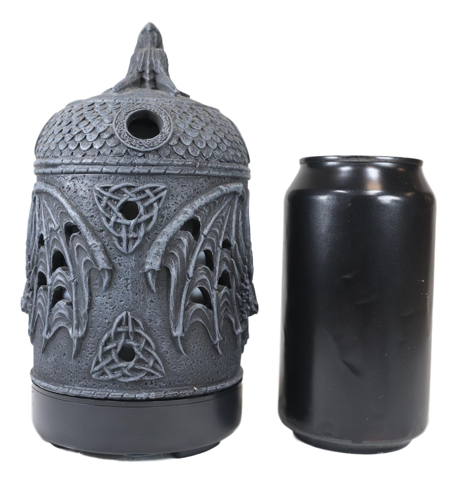 Ebros Celtic Knotwork Winged Dragon Skull Oil Diffuser With Colorful L ...
