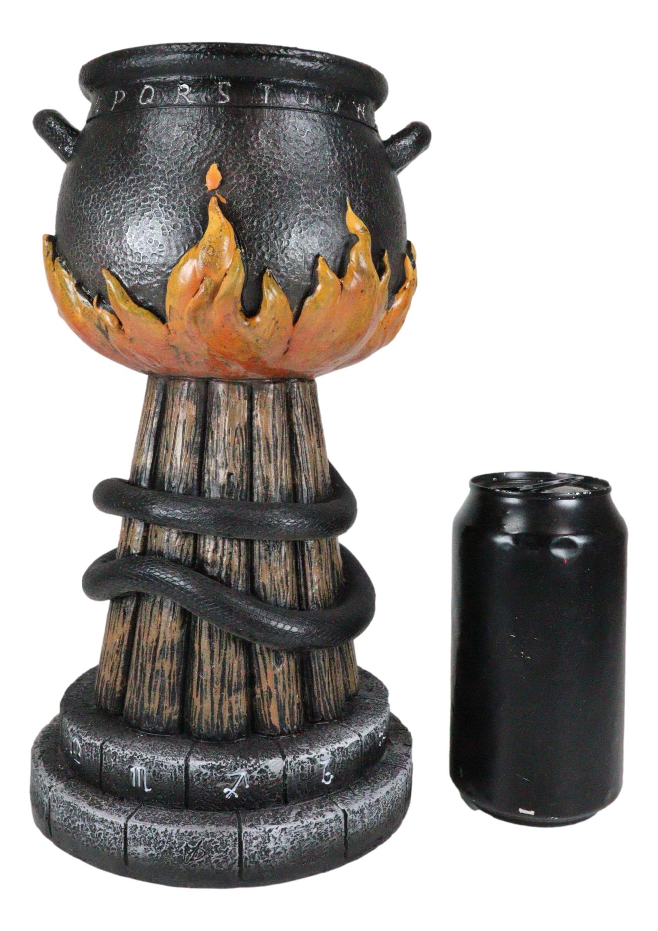 Wicca Triple Moon Witch Cauldron With Snake And Sacred Geometry Candle ...