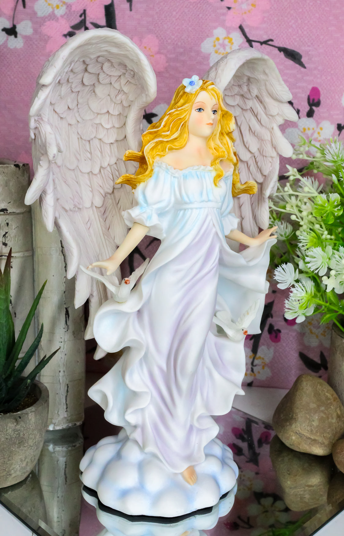 Beautiful Seraphim Angel of Purity With Doves Figurine First Communion ...