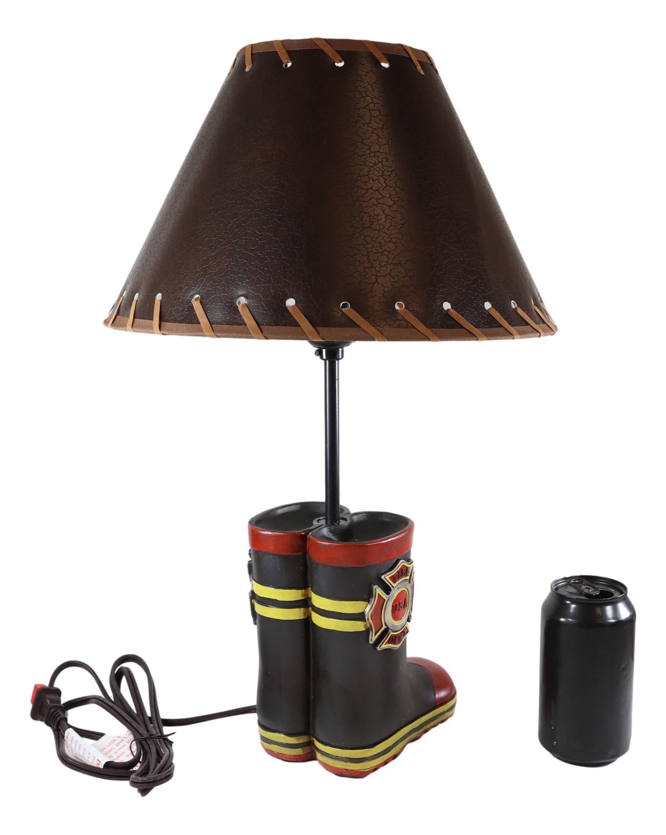 American Hero Fire Fighters Fireman Boots Desktop Table Lamp With Lace ...