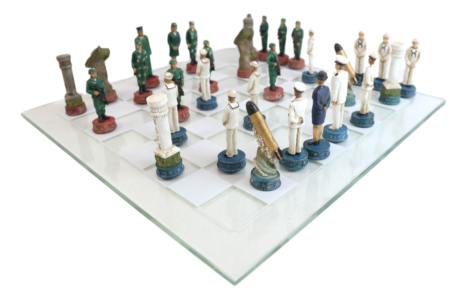 American Military US Army Soldiers VS Navy Sailors Colorful Chess Set ...