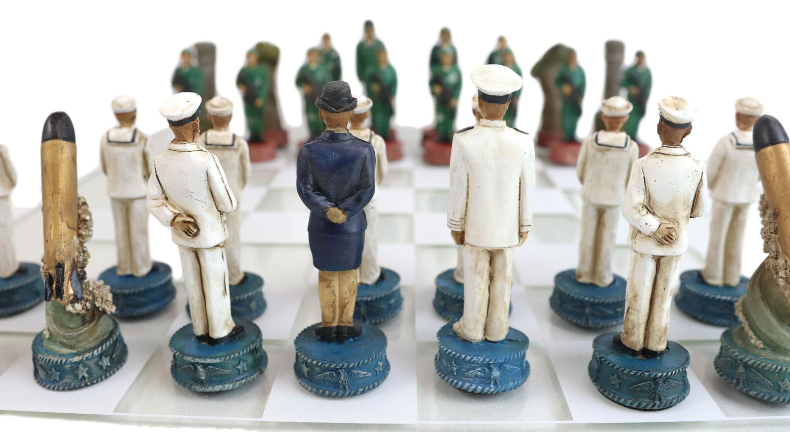 American Military US Army Soldiers VS Navy Sailors Colorful Chess Set ...