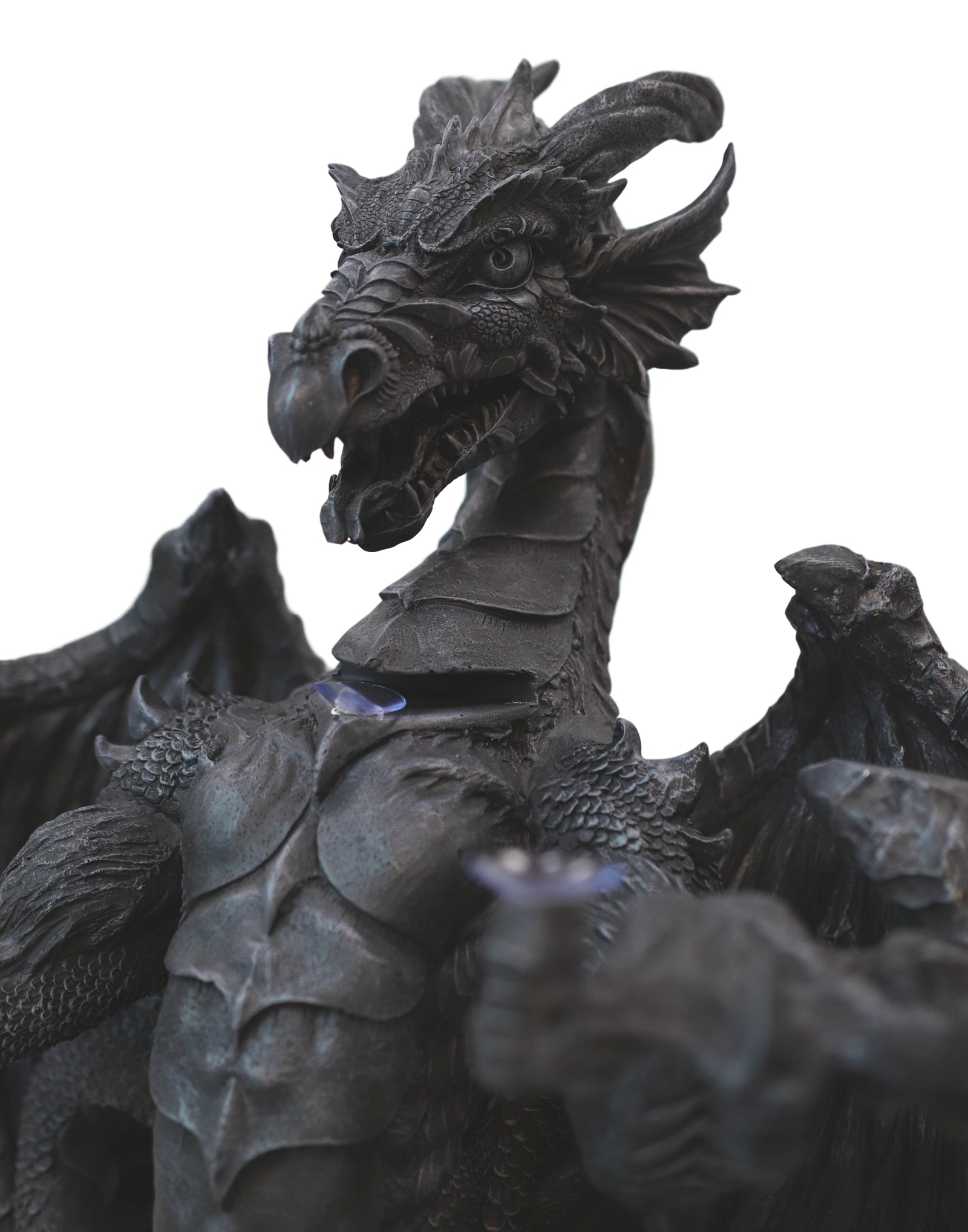 Ebros Gift Gothic Fantasy Butler Black Dragon Sculptural Glass Topped ...