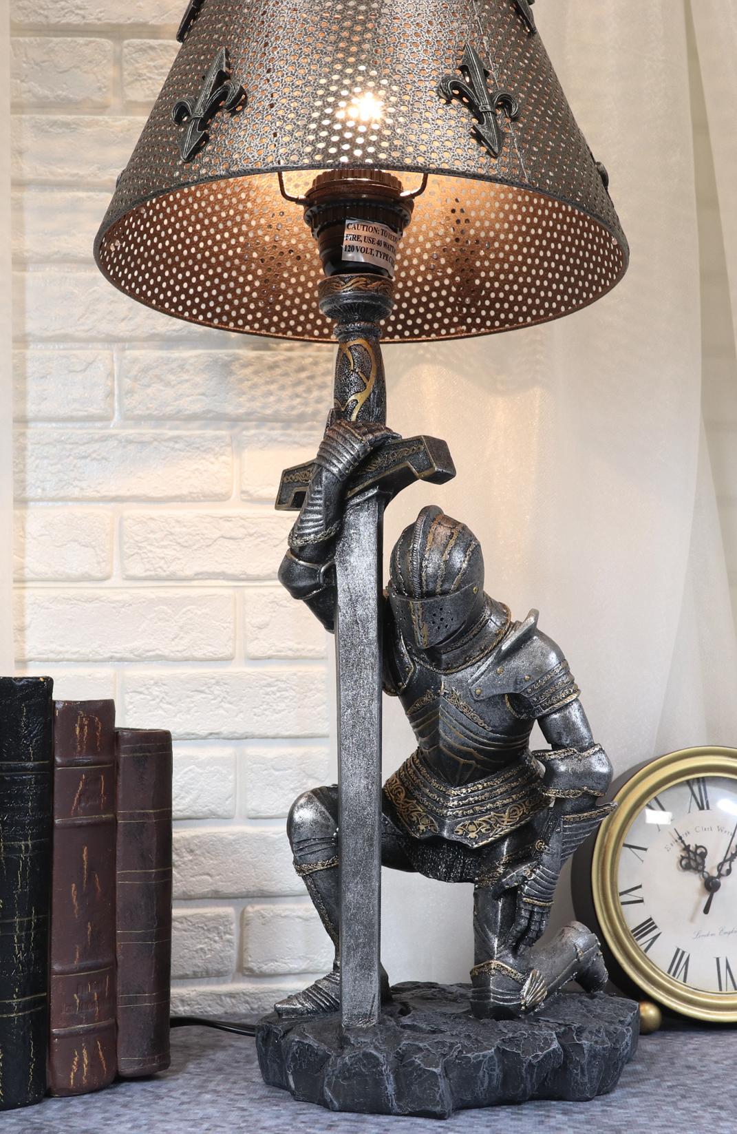 Ebros The Accolade Kneeling Knight Suit of Armor Ceremony Side Table L ...