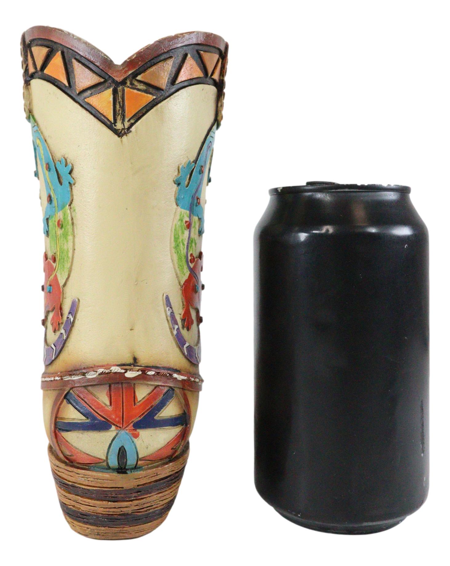 Rustic Southwestern Tribal Aztec 2 Gecko Lizards Cowgirl Cowboy Boot F ...