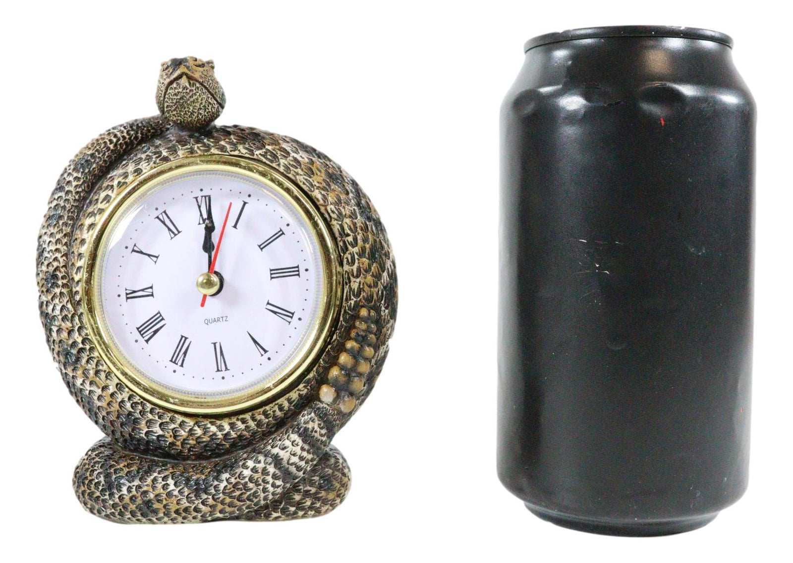 Reptile Coiled Diamondback Rattlesnake Serpent Desktop Table Clock Fig ...