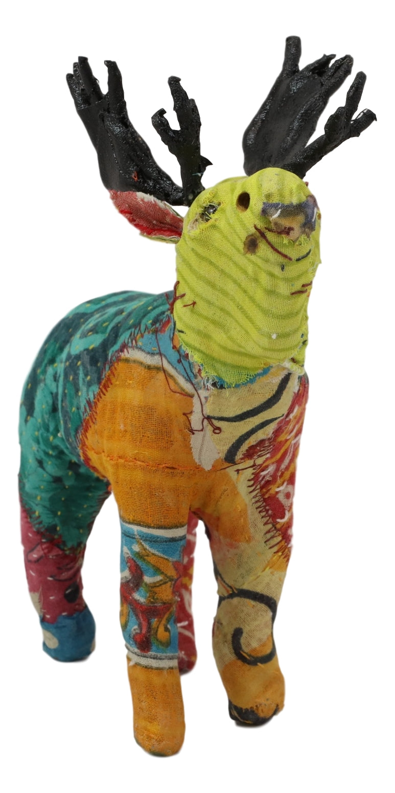 Forest Stag Moose Elk Hand Crafted Paper Mache In Colorful Sari Fabric ...