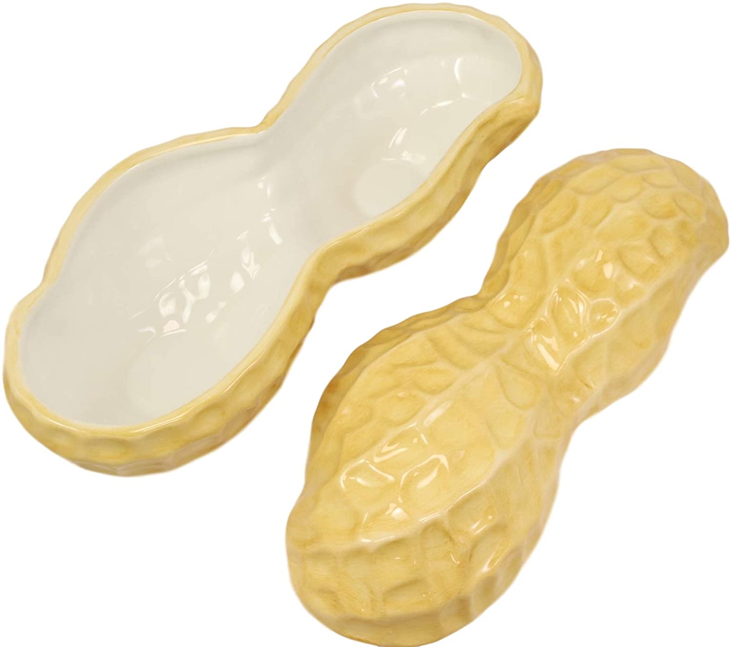 Ebros 11"Long Ceramic Realistic Peanut Legume Shell Container Jar With ...