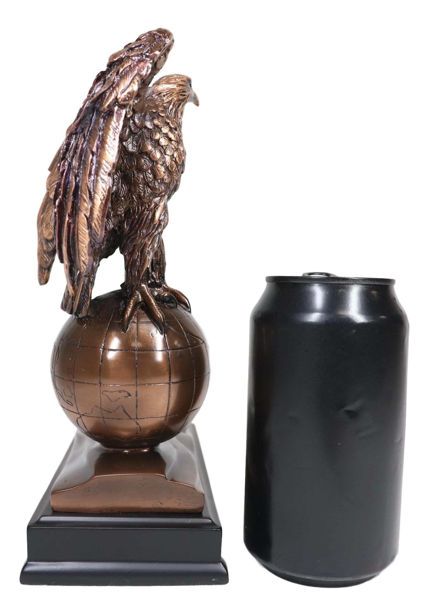 Ebros Majestic Bald Eagle Perching On Earth Globe 4"X6" Glass Picture ...