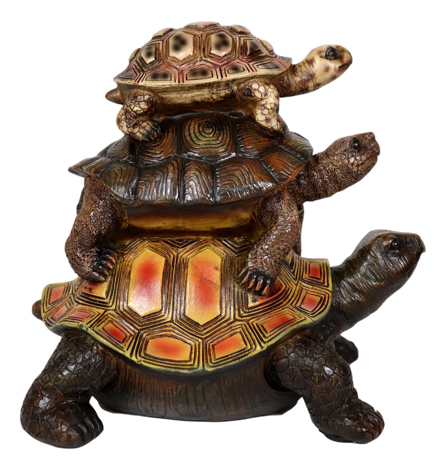 Nautical Marine Reptile 3 Stacked Acrobatic Turtles Tortoises Figurine– Ebros Gift