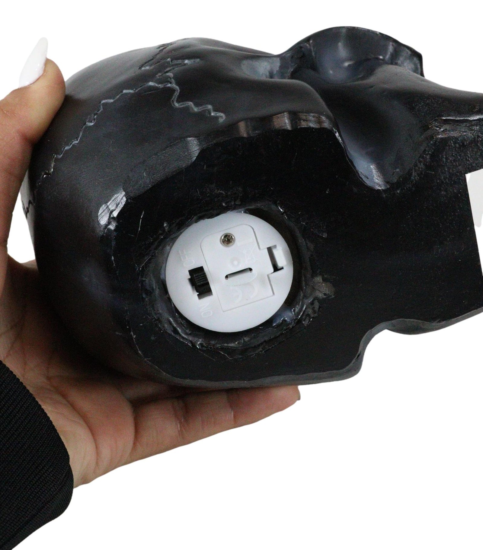 Green LED Eyes Black Sacred Symbols Wicca Pagan Triple Moon Evil Eye S ...