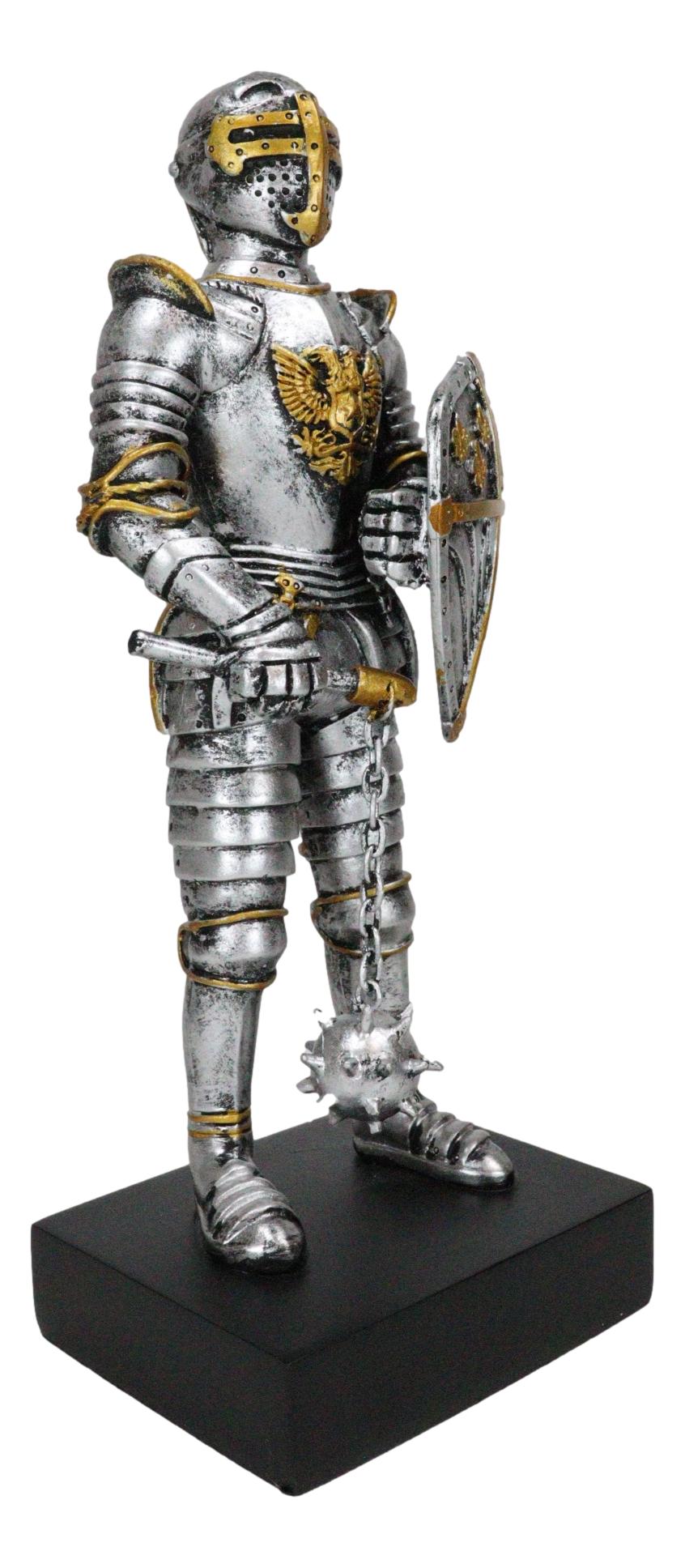 Medieval Eagle Heraldry Knight Crusader Le Fleur Shield And Mace Flail ...