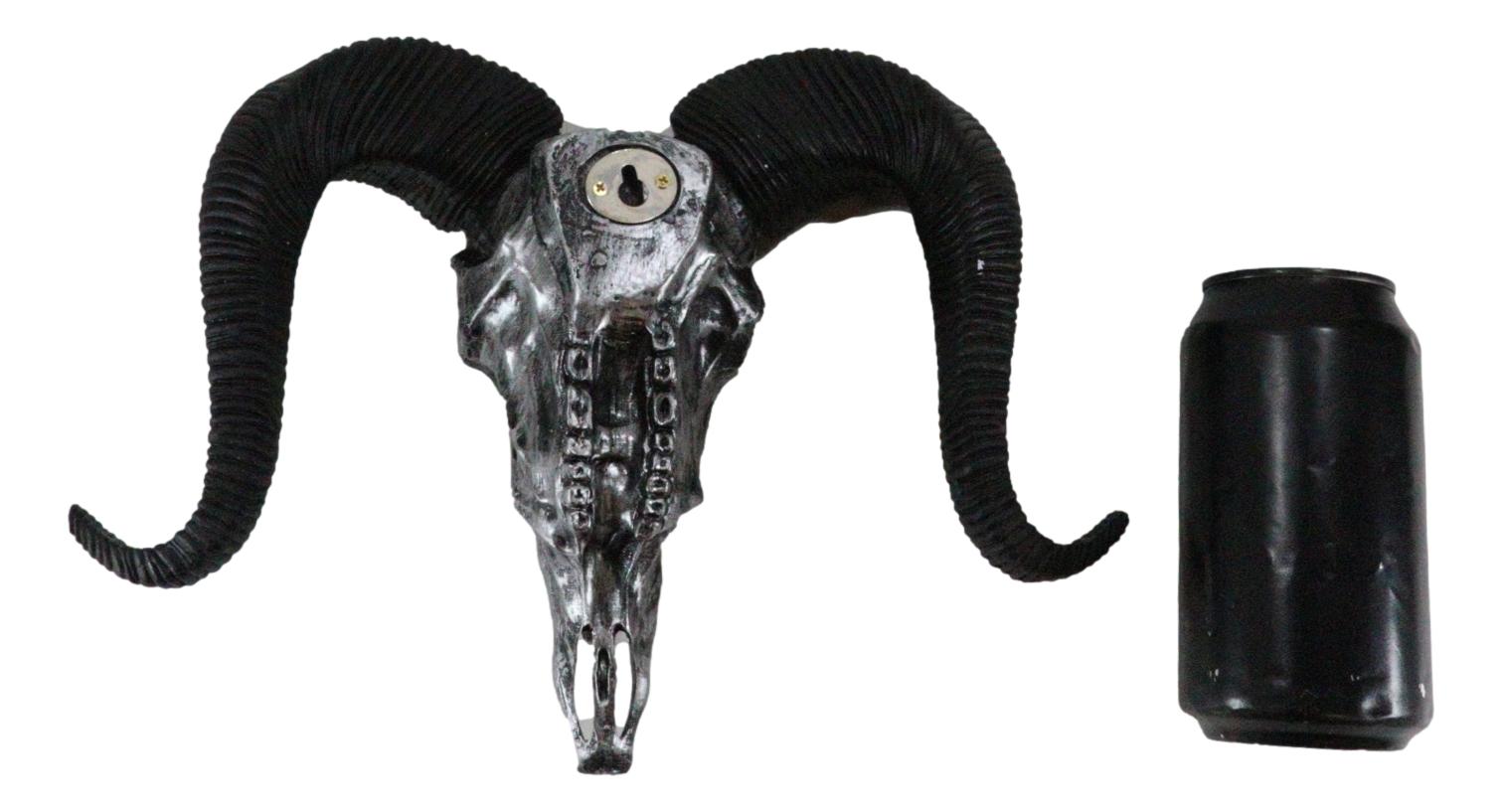 Silver Tribal Floral Scroll Tooled Filigree Corsican Ram Skull Wall De ...