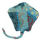 Marine Sea Ray Stingray Hand Crafted Paper Mache Colorful Sari Fabric ...
